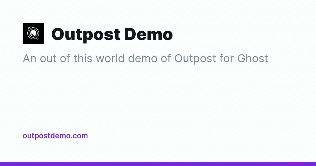 Outpost Demo - Ghost Explore