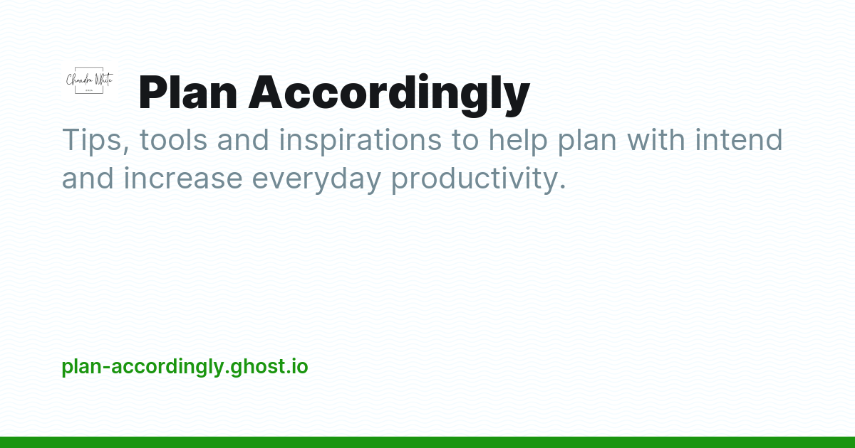 Plan Accordingly - Ghost Explore